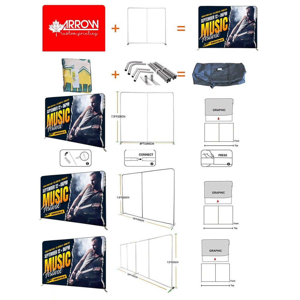 Portable Stretch Fabric Backdrop with Aluminium Frame - Custom Designs ...